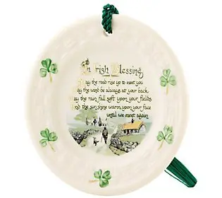 BELLEEK Irish Blessing Plate Ornament - One-color