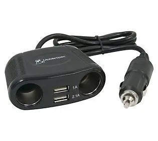 MOBILESPEC 12v 2-way Adapter With 2 Usb Ports - One-color