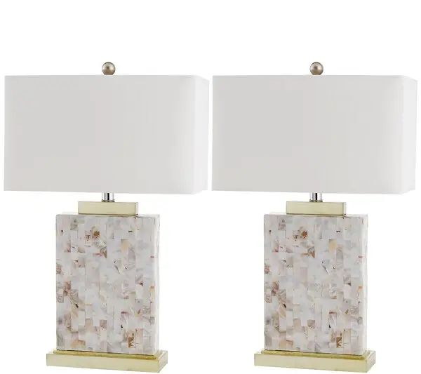 SAFAVIEH Set Of 2 Tory Shell Table Lamp - One-color