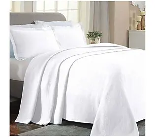 SUPERIOR 3-piece Jacquard Patterned Cotton King Bedspread Set