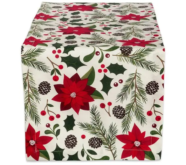 DESIGN IMPORTS Woodland Christmas Table Runner X 72 - One-color