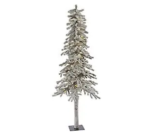VICKERMAN 7' Flocked Alpine Tree By - One-color