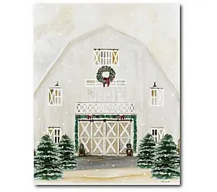 COURTSIDE MARKET Snowy Christmas Barn 30x40 Can As - One-color