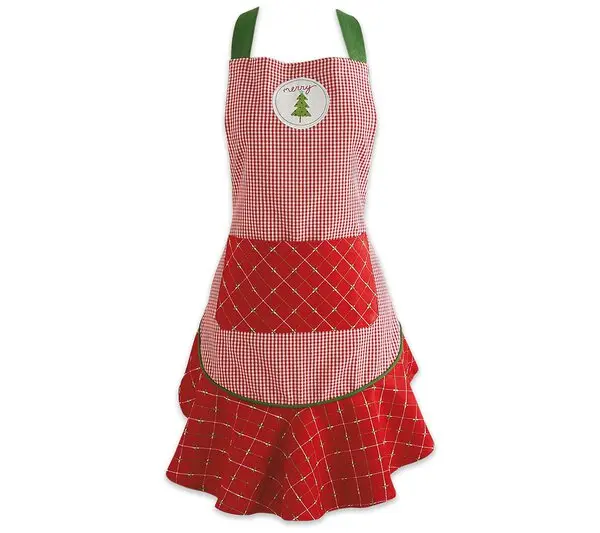 DESIGN IMPORTS Merry Christmas Ruffle Apron - One-color