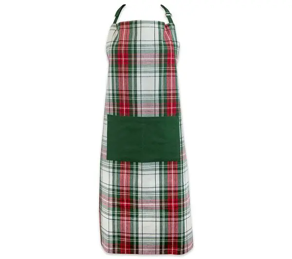 DESIGN IMPORTS Christmas Plaid Chef Apron - One-color