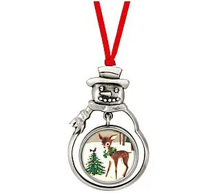 AMERICAN COIN TREASURES Jfk Half Dollar Snowman Ornament With Colorized Reindeer Coin - One-color