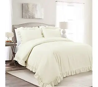 LUSH DECOR Reyna Cotton 3-piece Full/queen Duvet Cover Set By - One-color