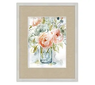 COURTSIDE MARKET Cabbage Roses I 16' X 20' Fram Ed Art - One-color