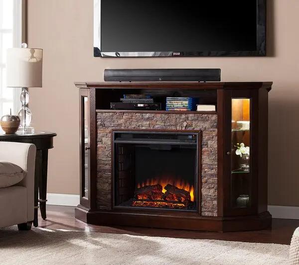 QVC Redden Corner Convertible Electric Media Firepl Ace