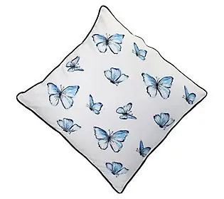 VALERIE PARR HILL Embroidered Butterflies In Flight Pillow 18' X Valerie - One-color