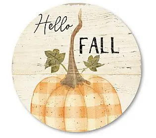 COURTSIDE MARKET Hellofall Plaid Pumpkin 15x15 Ircular Panel - One-color