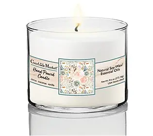 COURTSIDE MARKET Floral Peach Circular Candle G Lass 9.6 Oz - One-color