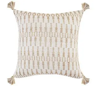 OX BAY TRADING CO. Ox Bay Jute Geometric And Tasseled Throw Pillow - One-color