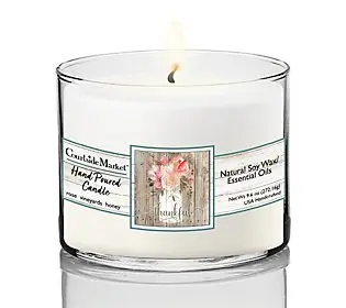 COURTSIDE MARKET Thankful Circular Candle Glass 9.6 Oz - One-color