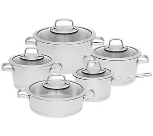 BERGHOFF Essentials 10pc Stainless Steel Cookwa Re Set - Silver