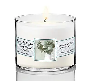 COURTSIDE MARKET Eucalyptus Circular Candle Gla Ss 9.6 Oz - One-color