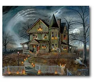 COURTSIDE MARKET Haunted House 16x20 Canvas Wal L Art - One-color