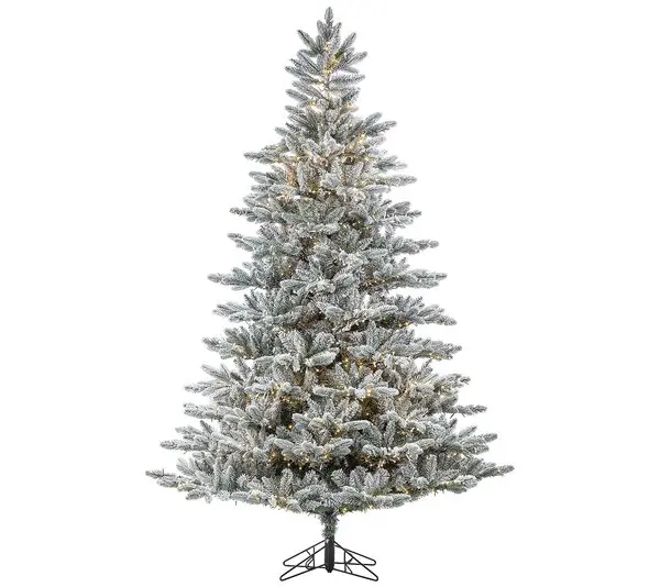 GERSON INTERNATIONAL 7.5-foot High Flocked Natural Cut Redwood Pine Gerson Co - One-color