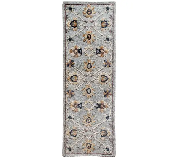 OX BAY TRADING CO. Ox Bay Traditional Floral Filigree Runner 2'3' X 6'9 - One-color