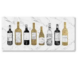 COURTSIDE MARKET Wine Bottle 12x24 Canvas Wall Art - One-color