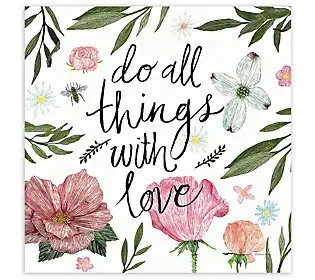 COURTSIDE MARKET Do All Things With Love 24x24 Canvas Wall Art - One-color