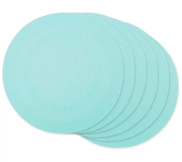 DESIGN IMPORTS Set Of 6 Pvc Doubleframe Round P Lacemats - One-color