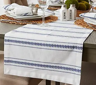 DESIGN IMPORTS 14x108 Zig Dobby Stripe Table Ru Nner