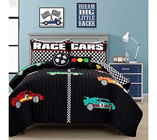 LUSH DECOR Racing Cars 5pc Full/queen Quilt Set Lush De Cor - One-color