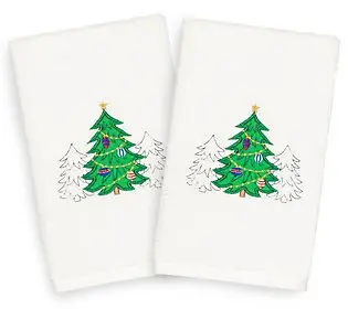 LINUM HOME TEXTILES Christmas Three Trees 2-pie Ce Hand Towels - One-color