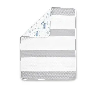 LUSH DECOR Baby Seaside Coastal Cotton Reversib Le Baby Quilt - One-color