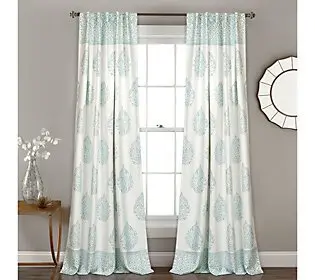 LUSH DECOR Teardrop Leaf Set Of 2 Room Darkening Curtains Y - One-color