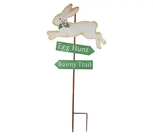 NORTHLIGHT 25.5' Easter Egg Hunt And Bunny Trail Outdoor M Tal Yard Stake - One-color