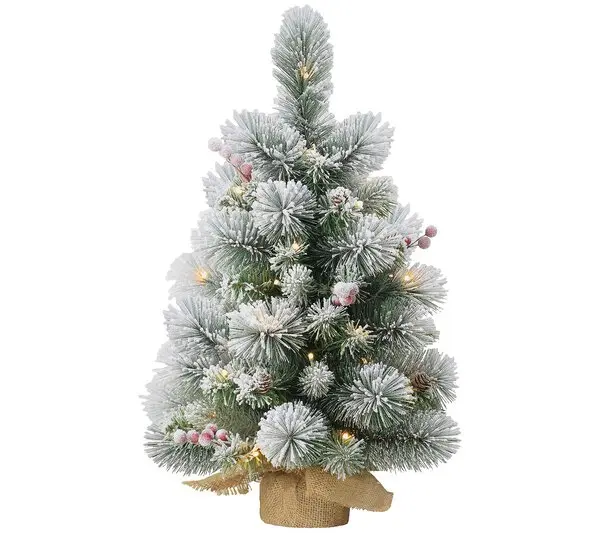 PULEO INTERNATIONAL Puleo Pre-lit 2' Table Top Artificial Christmas Tree - One-color