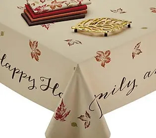 DESIGN IMPORTS Rustic Leaves Printed Tablecloth 60' X 84