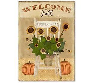 COURTSIDE MARKET Fall Sunflower Chair 12x18 Can Vas Wall Art - One-color