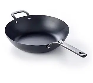 BK 12' Black Steel Seasoned Carbon Steel Wok - One-color