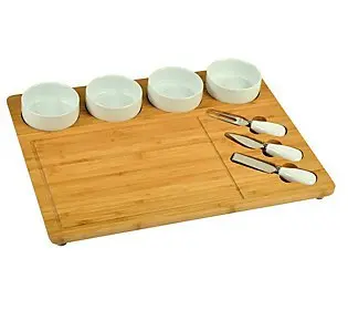 PICNIC AT ASCOT Bamboo Cheese Board, Bowls & To Ols - One-color
