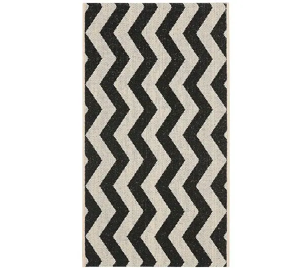 SAFAVIEH 4' X 5'7' Vertical Zigzag Indoor/outdo Or Rug - One-color