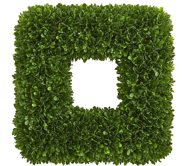 NEARLY NATURAL 17' Tea Leaf Square Wreath By - One-color