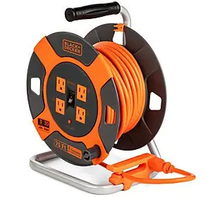 BLACK + DECKER Black+decker 75' Outdoor Extension Cord Reel W/ 4 Outlets - One-color