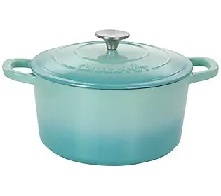 Gibson Crock-pot Artisan 5 Qt. Cast Iron Dutch Oven In Aqua - One-color