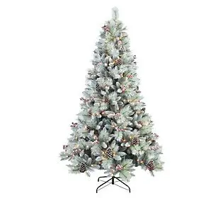 SANTA'S WORKSHOP 7' Glitter Mixed Pine Tree With 400 Lights S Anta's Worksho - One-color