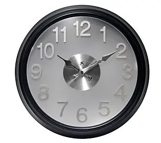 INFINITY Instruments Onyx Black Modern 15' Wall Clock - One-color