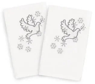 LINUM HOME TEXTILES Christmas Dove 2-piec E Han Towels - One-color