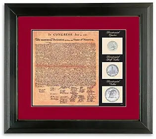 AMERICAN COIN TREASURES Birth Of A Nation Declaration Of Independence C Oin Frame - One-color