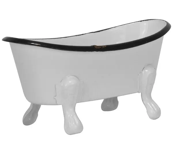 FORESIDE HOME & GARDEN Mini Enamel Bathtub Soap Dish