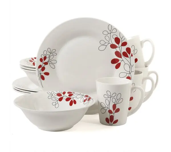 Gibson Home Scarlet Leaves 12 Pc Dinnerware Set
