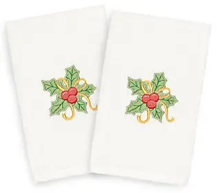 LINUM HOME TEXTILES Christmas Holly Bunch 2-pie Ce Hand Towels - One-color