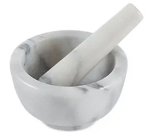 RSVP White Marble Mortar & Pestle