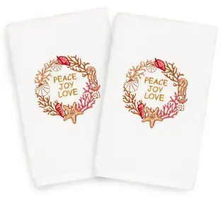 LINUM HOME TEXTILES Christmas Peace 2-piece Han D Towels - One-color